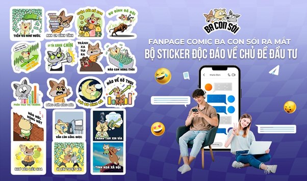 Fanpage comic Ba Con Sói ra mắt bộ sticker độc đáo về chủ đề đầu tư ...